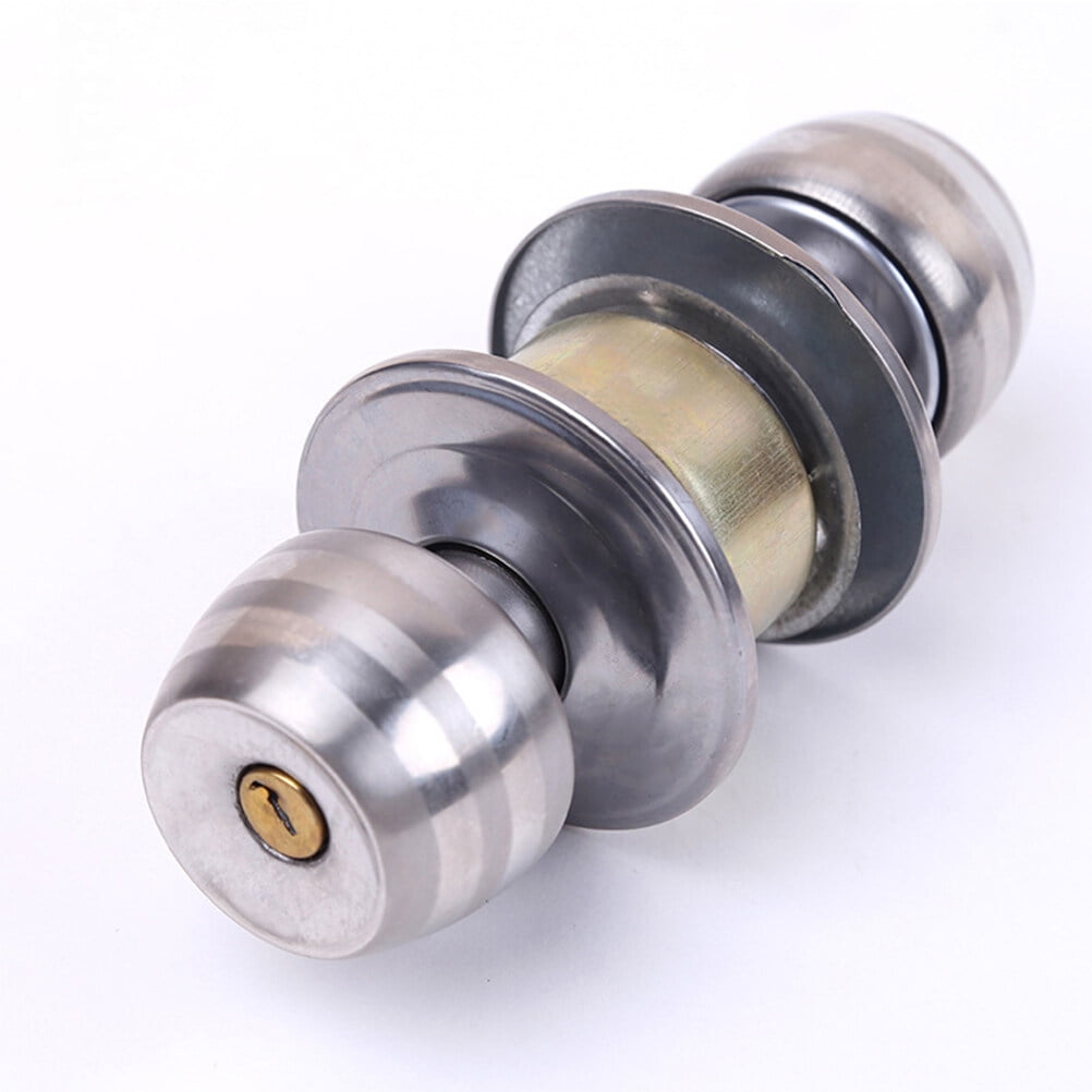 MOKKHNB 1Set Silver Stainless Steel Round Door Knob Lock for Bedroom ...