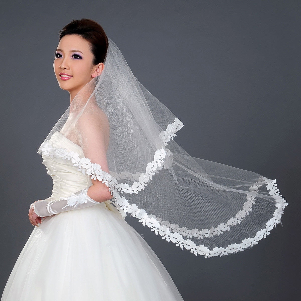 MOKKHNB 1Set Veils for Women Wedding Bridal Style Polyester Rectangular ...
