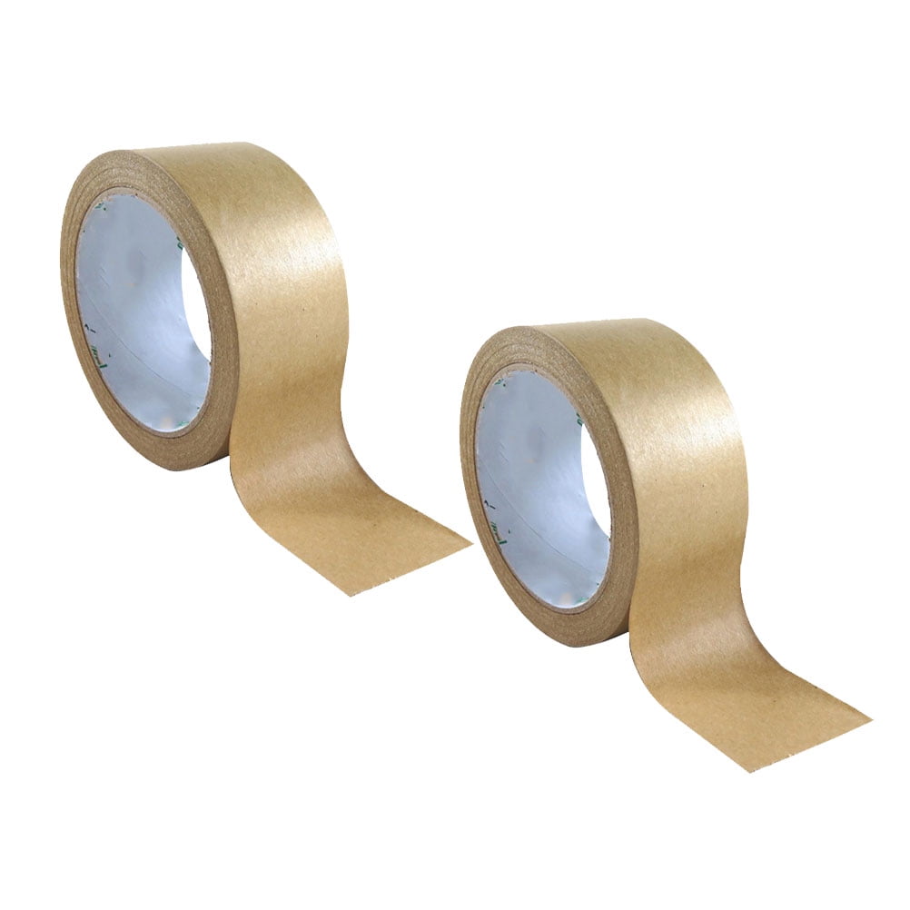 MOKKHNB Simple Design Kraft Paper Packaging Tape Khaki 2 Rolls 5000 x 1 ...