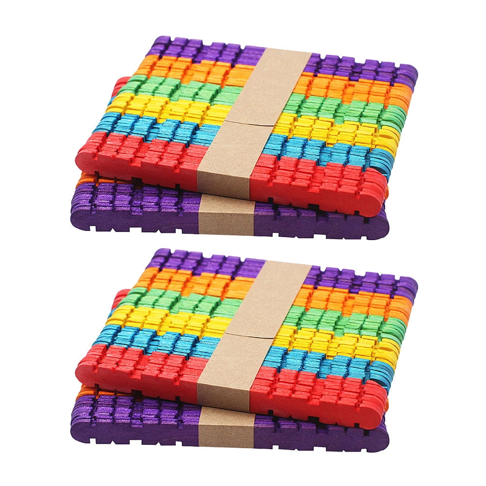 MOKKHNB 200Pcs Craft Sticks Small Assorted Color For Camp Crafts And ...