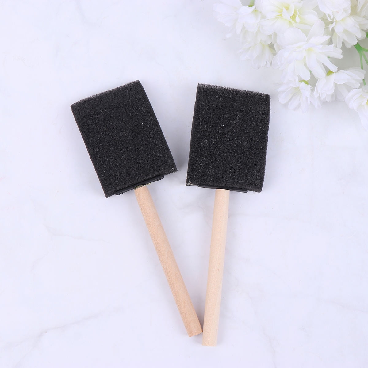 MOKKHNB 20Pack Craft Sponge for Kids Art Classes Black Wooden Handle 2 ...