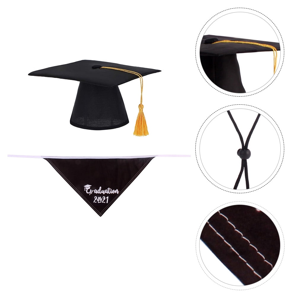 MOKKHNB 2Pack Dog Apparel Graduation Cap for Pet Graduation Hat Saliva ...