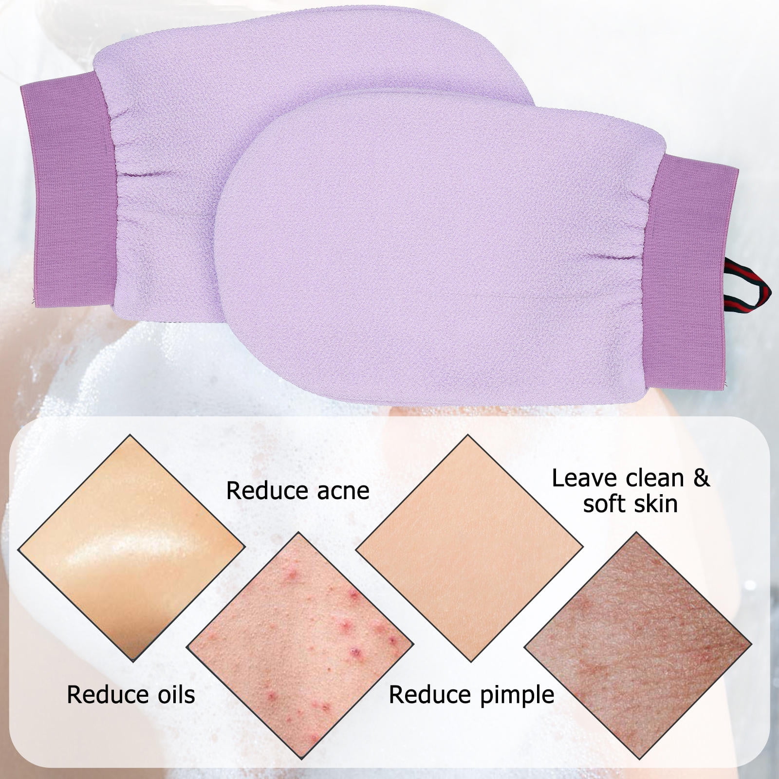 MOKKHNB 2Pcs Body Wash Cloths Exfoliate Polyester Cotton Massage for ...