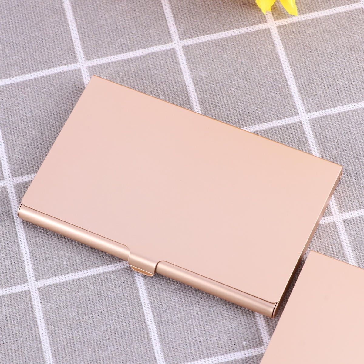 MOKKHNB 2Pcs Golden Aluminum Alloy Business Card Case Portable Business ...