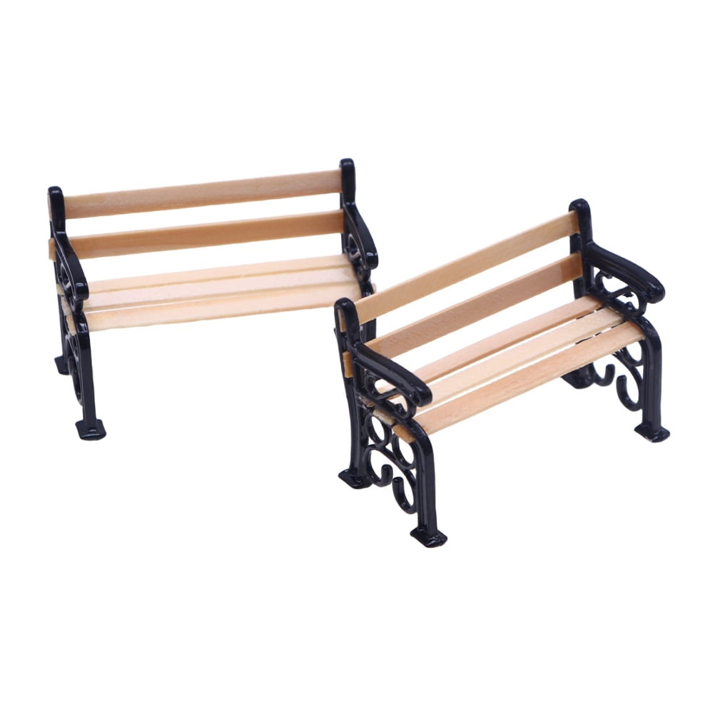 MOKKHNB 2Pcs Mini Garden Park Bench for DIY Projects with Material ...