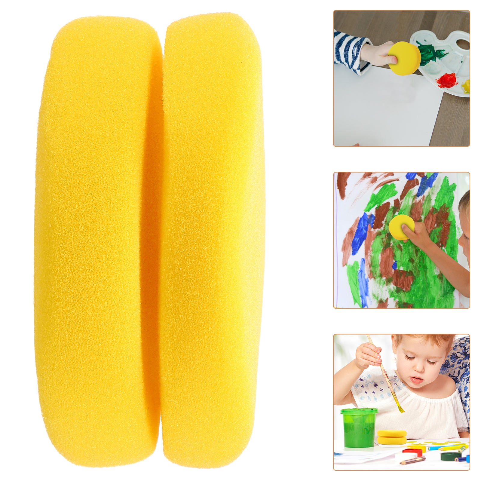 MOKKHNB 2Pcs Painting Sponge Round Yellow Sponge for Children Craft ...