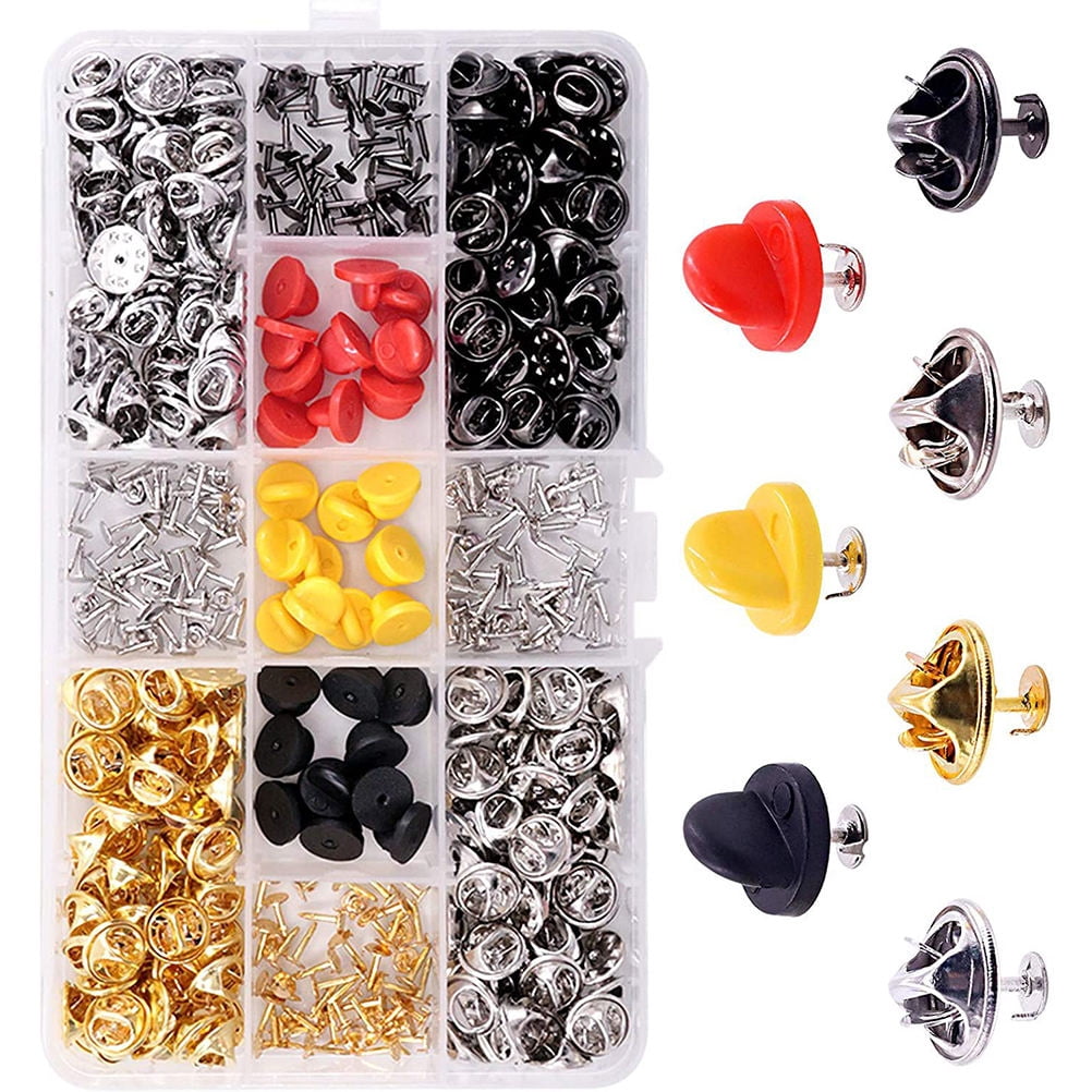 MOKKHNB 430Pcs Lapel Pin Backs Pin Backs for Crafts Assorted Color Iron ...