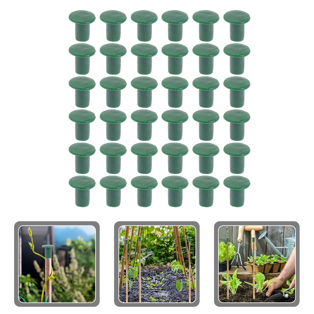 MOKKHNB 48Pcs Vine Rod Cap Green Round Plastic Corner Cover for ...