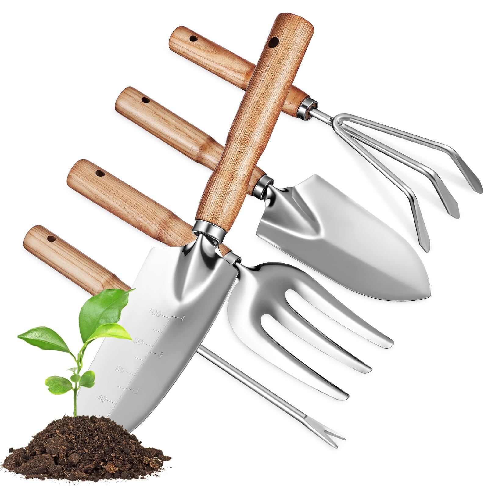 MOKKHNB 5 Pieces Garden Tools Set for Pruning Digging Planting ...