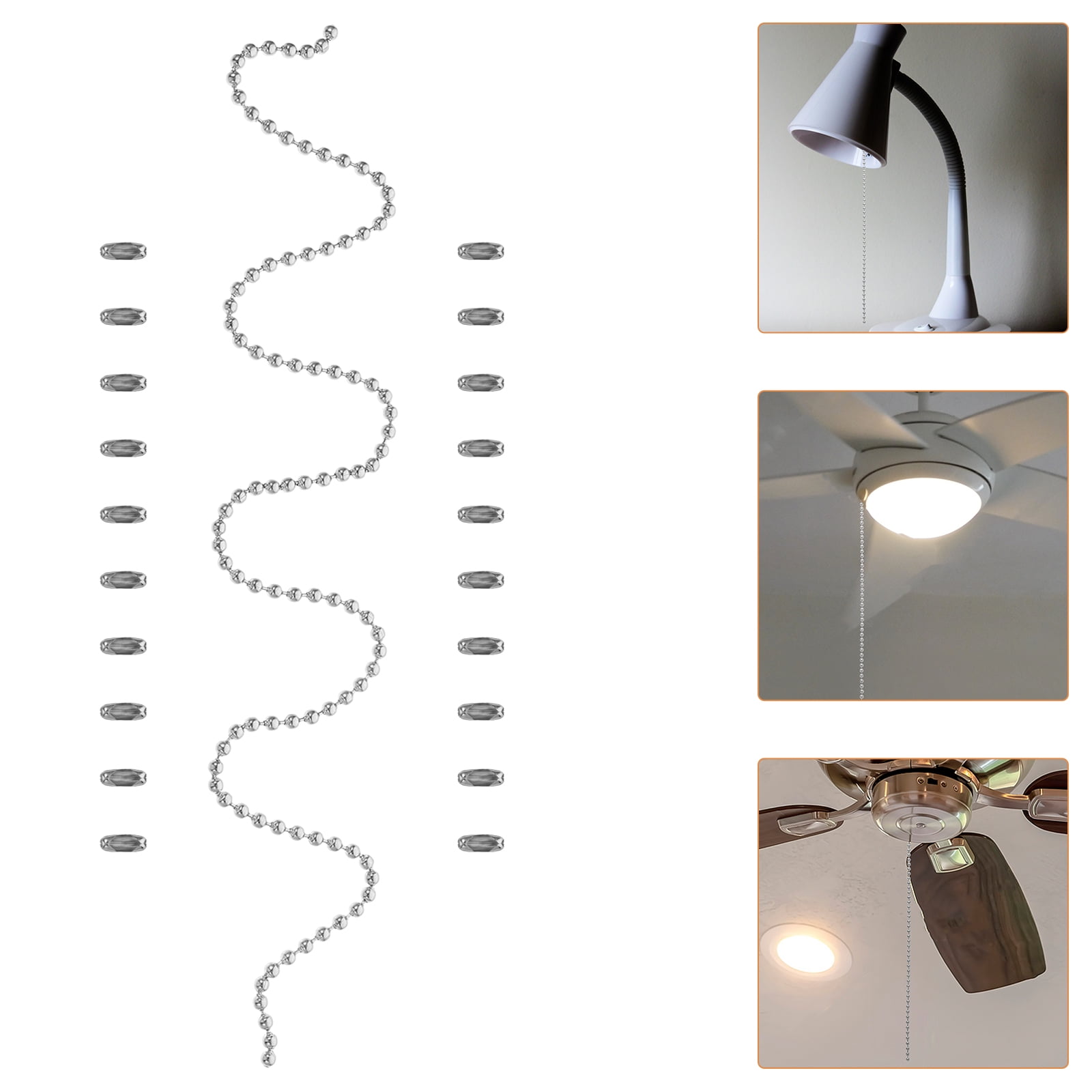 MOKKHNB 53Pack Beaded Pull Chain Copper Extension for Light Fixtures ...