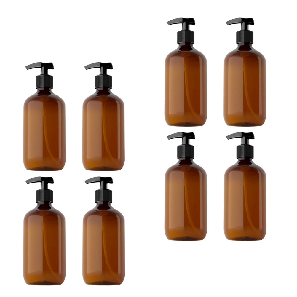 MOKKHNB Refillable Lotion Bottle Emulsion Bottle Plastic 8Set Brown ...