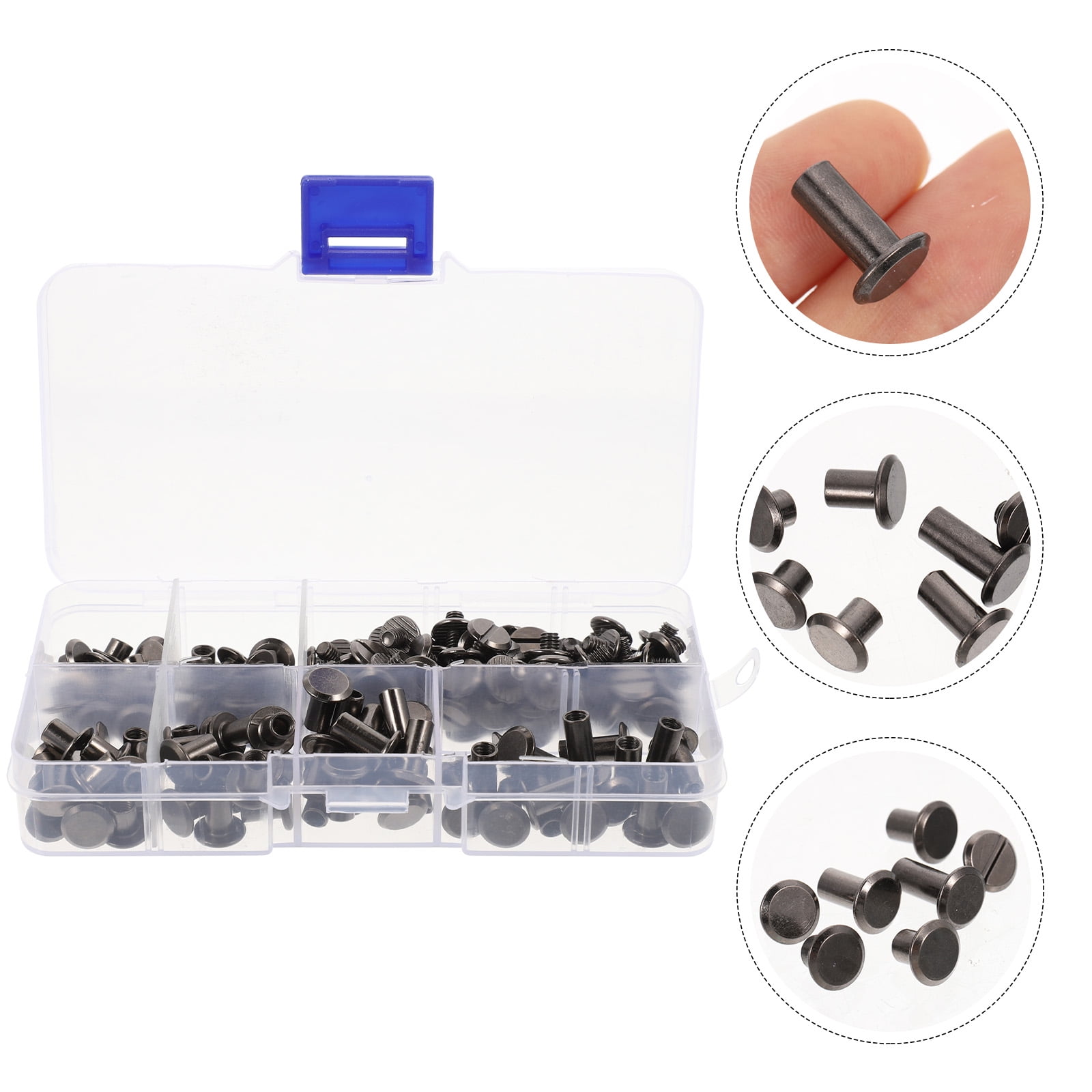 MOKKHNB Rivets Iron 90 Sets M5*6in Round Flat Head Gun Black Fixing ...