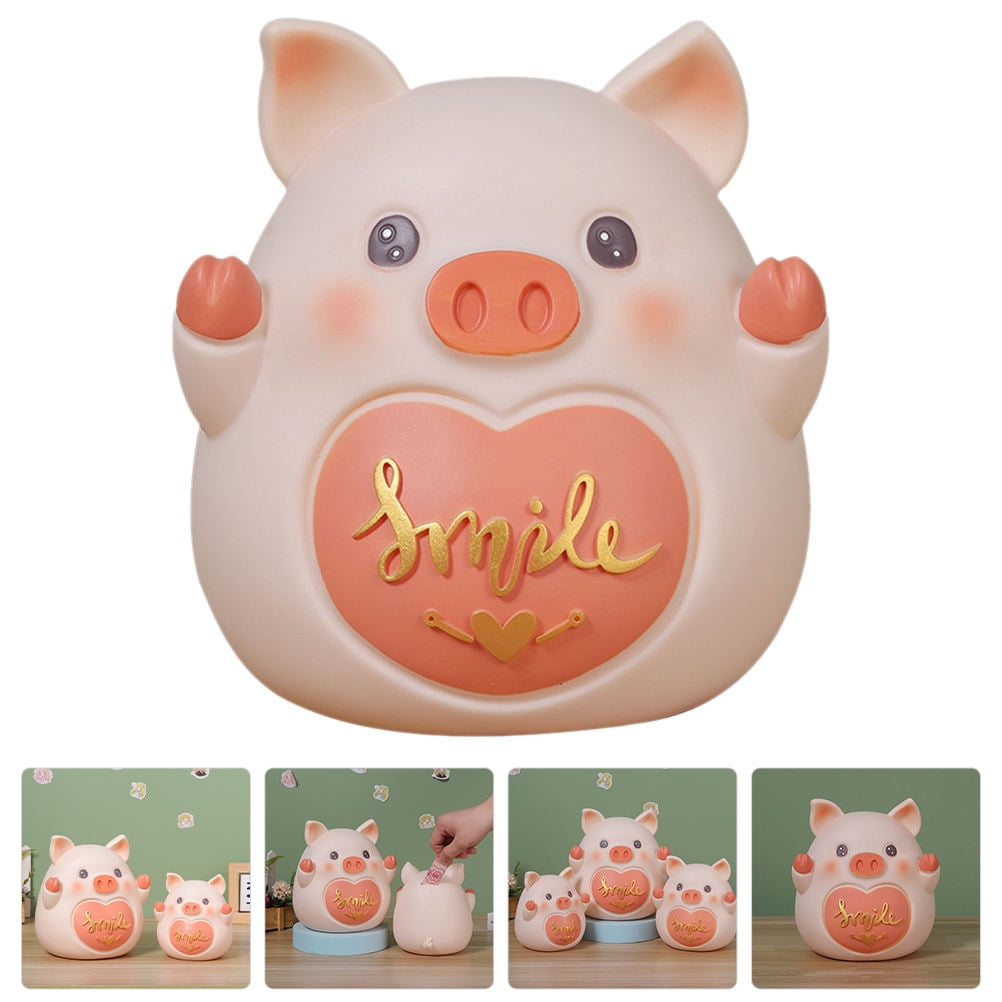 MOKKHNB Adorable Pig Shaped Coin Bank Vinyl Desktop Saving Jar For ...