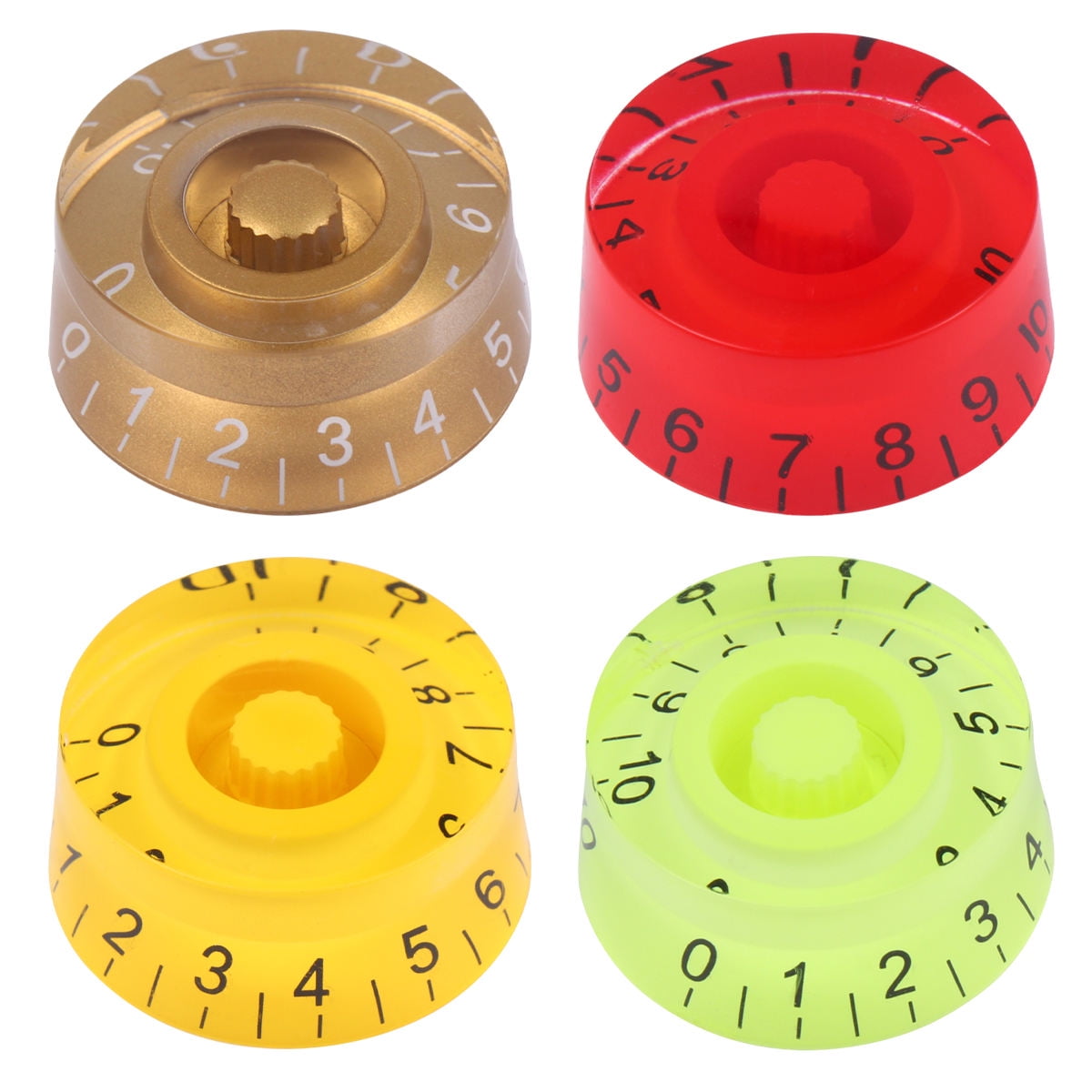 MOKKHNB Guitar Control Knobs 4Pcs Fluorescent Green with Black Letters ...