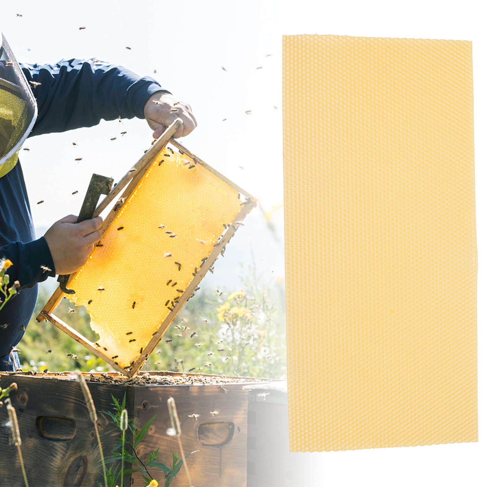 MOKKHNB Honeycomb Wax Sheet Hive Basics Beehive Wax Foundation Sheets ...