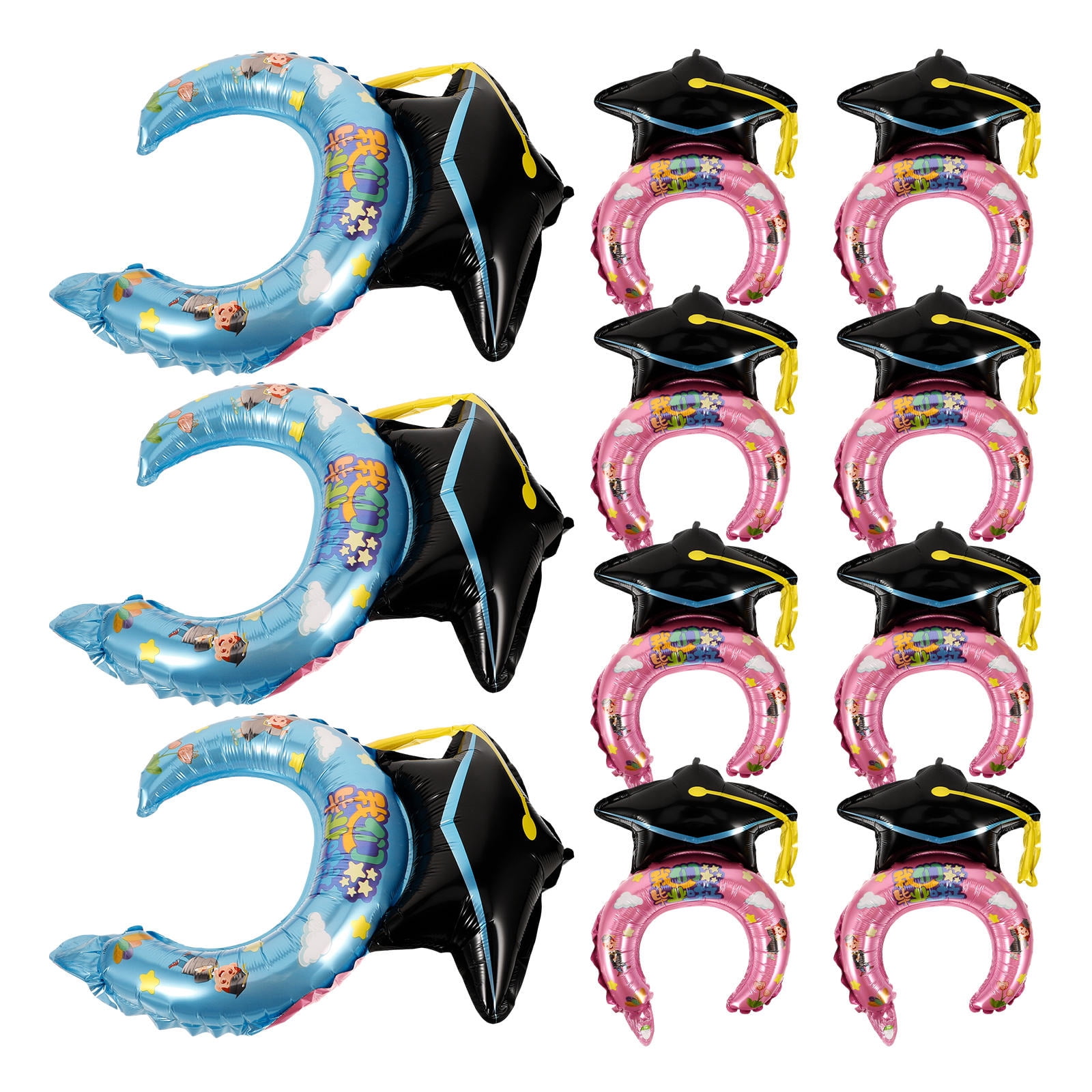 MOKKHNB Inflatable Headbands Graduation Themed Headpiece Aluminum Foil ...