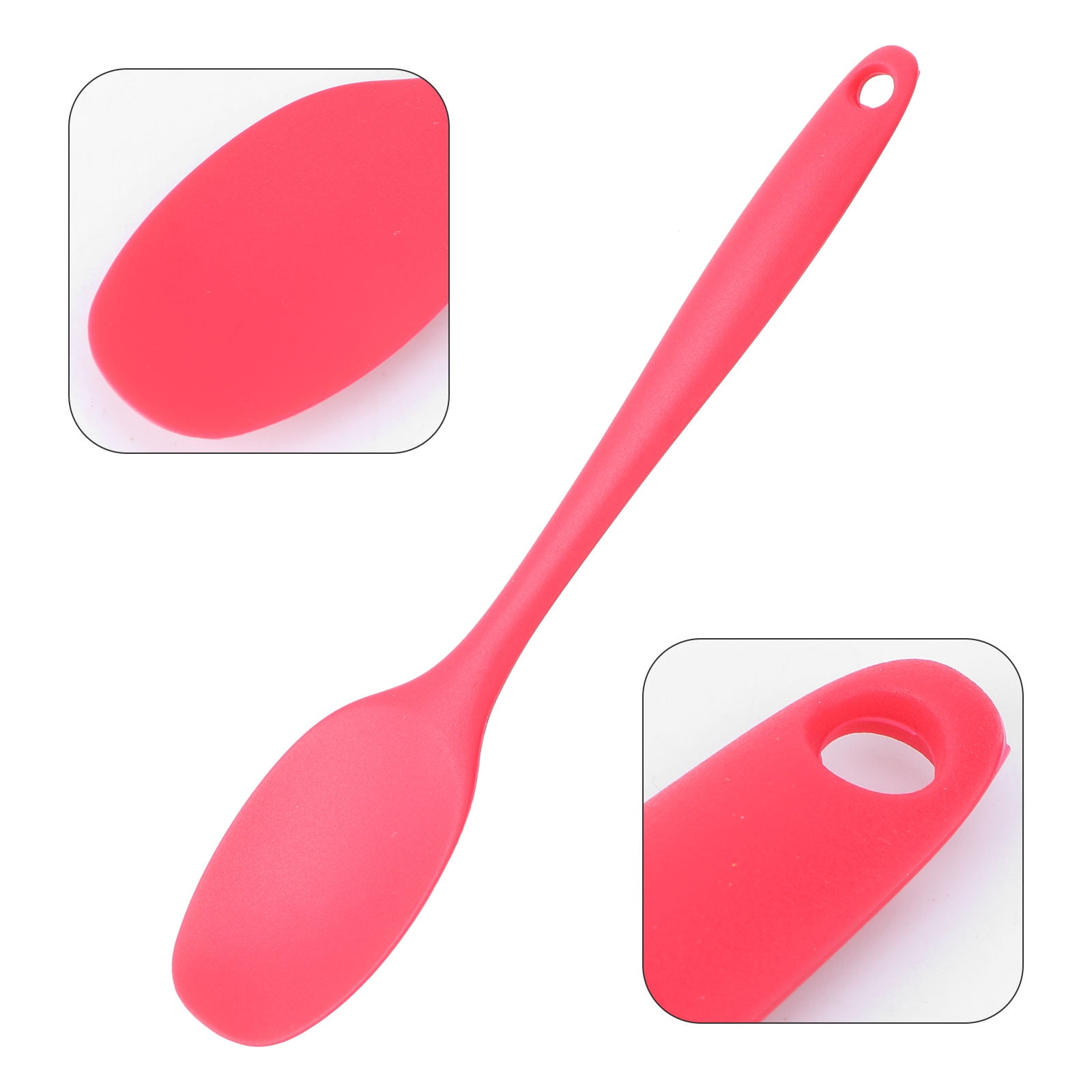MOKKHNB Kids Utensils 1Set Red Silicone Soup Spoon Soft Tip Mixing ...