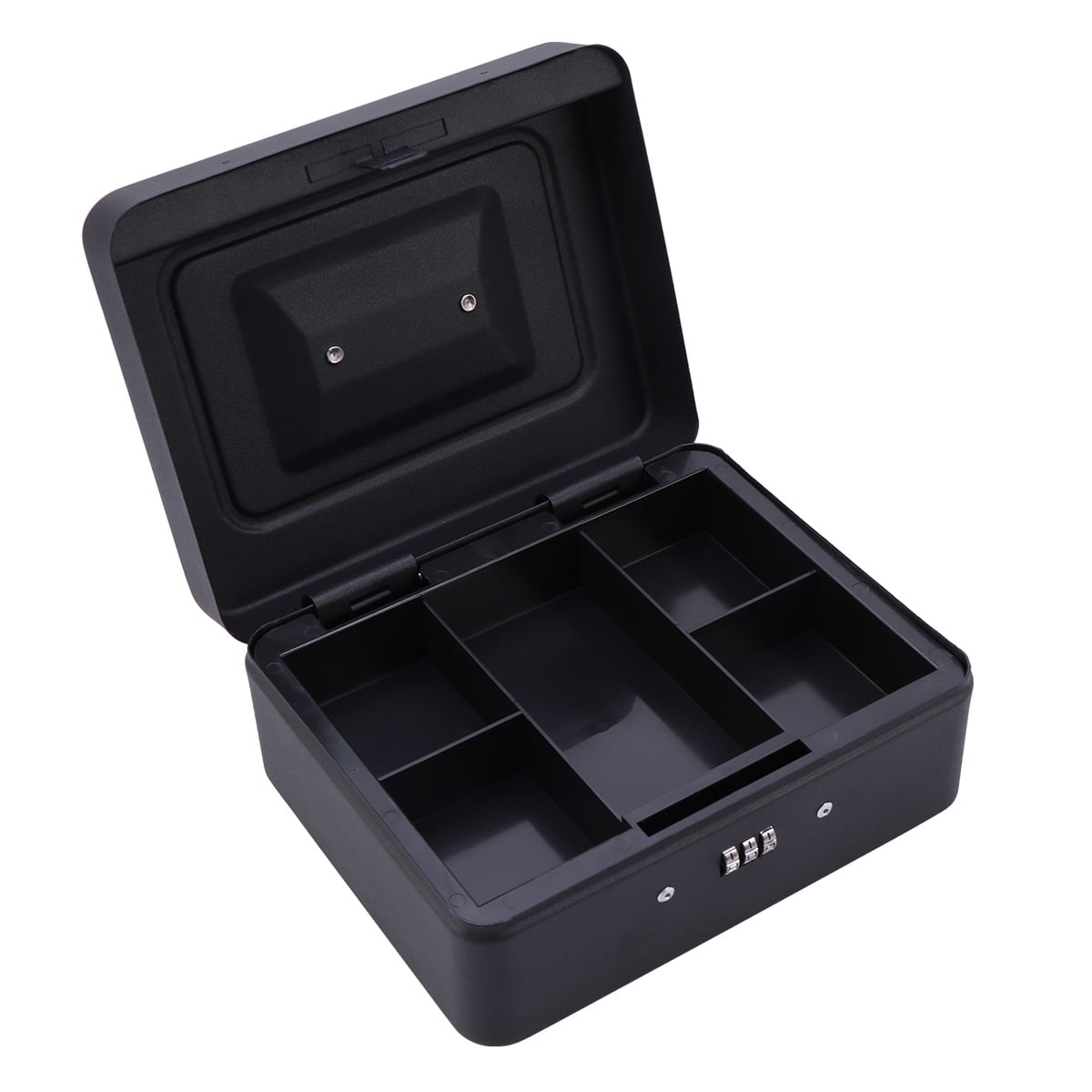 MOKKHNB Locking Cash Boxes 1Pcs Black Cashier Box with Handle 7.9x6.3x3 ...