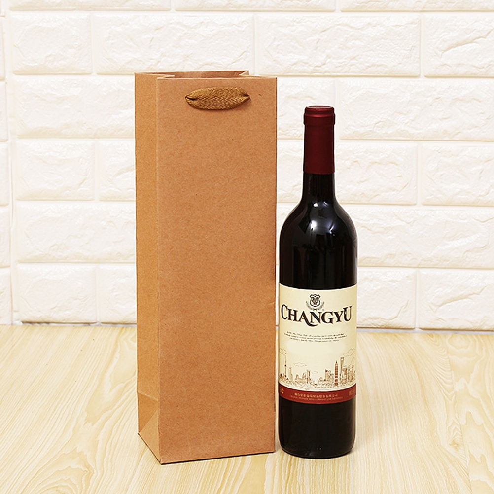 MOKKHNB Bottle Paper Bag Kraft Paper Wine Transport Coffee 12Set ...