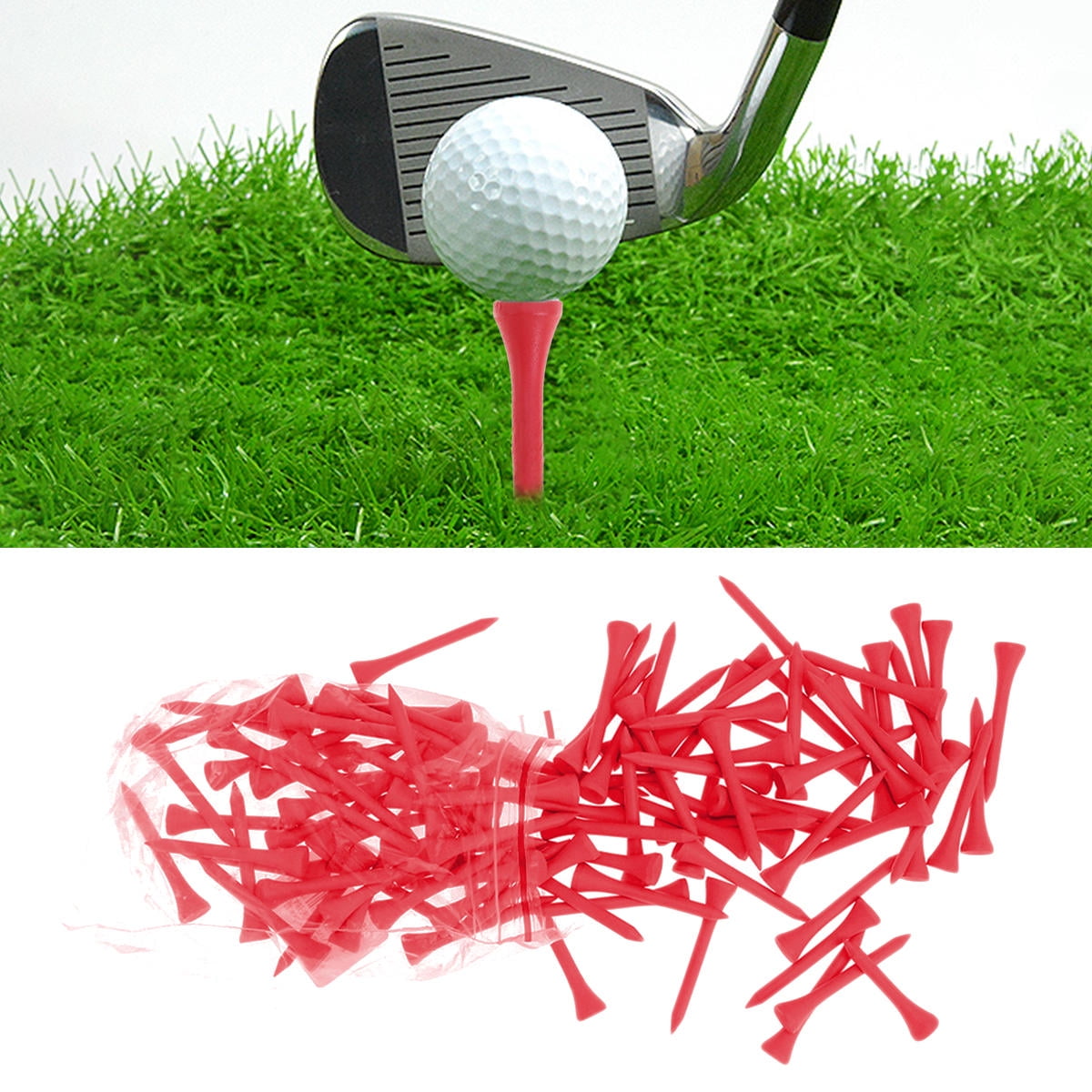 MOKKHNB Red Round Wood Golf Tees 100Pcs Golfers to Reduce Friction and ...