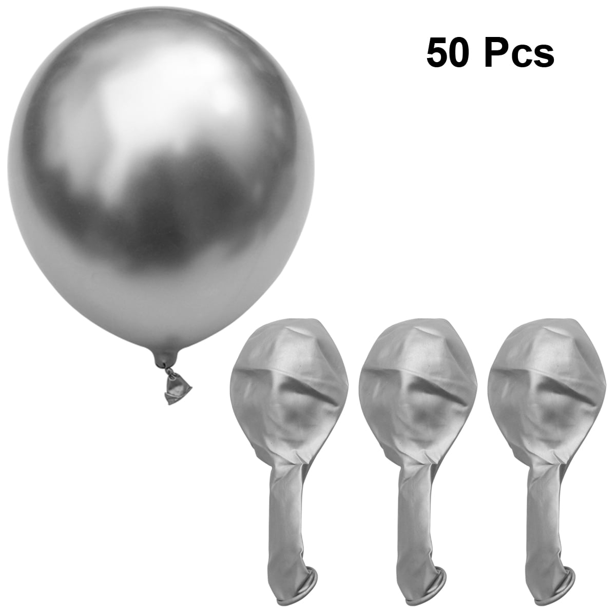 MOKKHNB Silver 12 Inch Latex Metallic Balloons 50Pcs for Baby Shower ...
