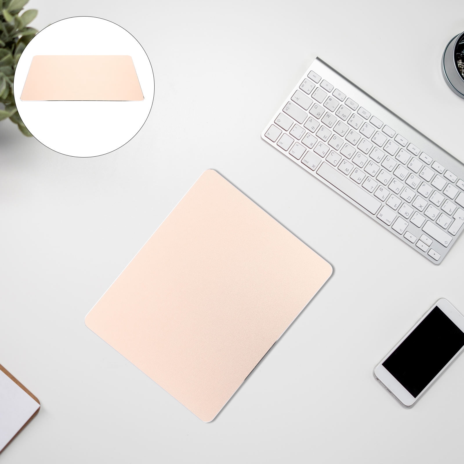 MOKKHNB Desktop Mouse Pad Golden Aluminum Alloy 1Pcs 8.7x7.1in ...