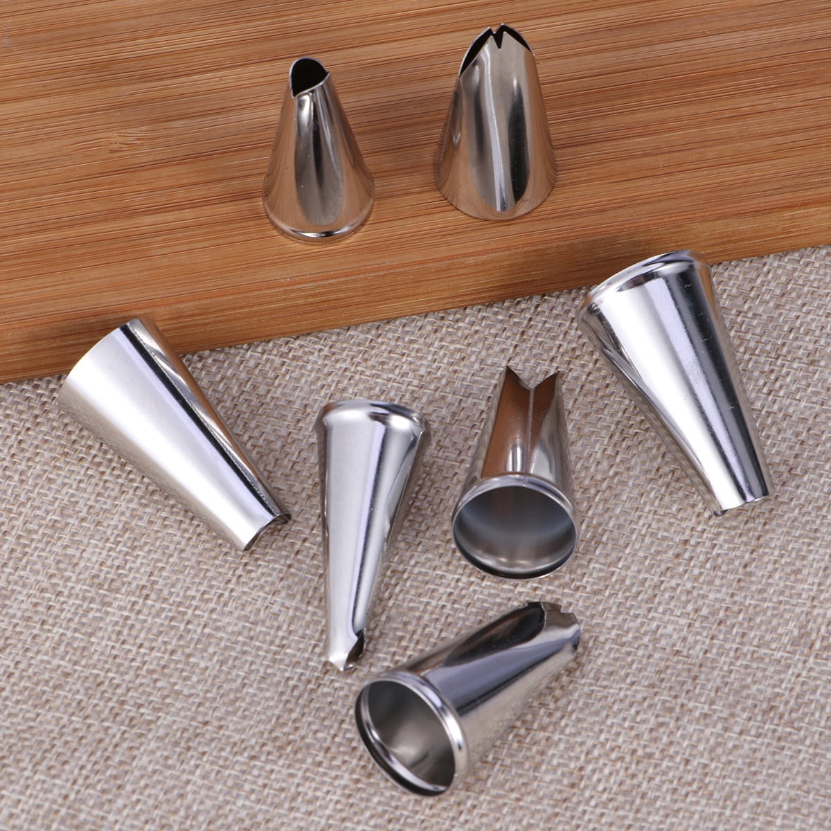 MOKKHNB Stainless Steel Icing Nozzles Set 7Pcs Cake Nozzles for Bakers ...