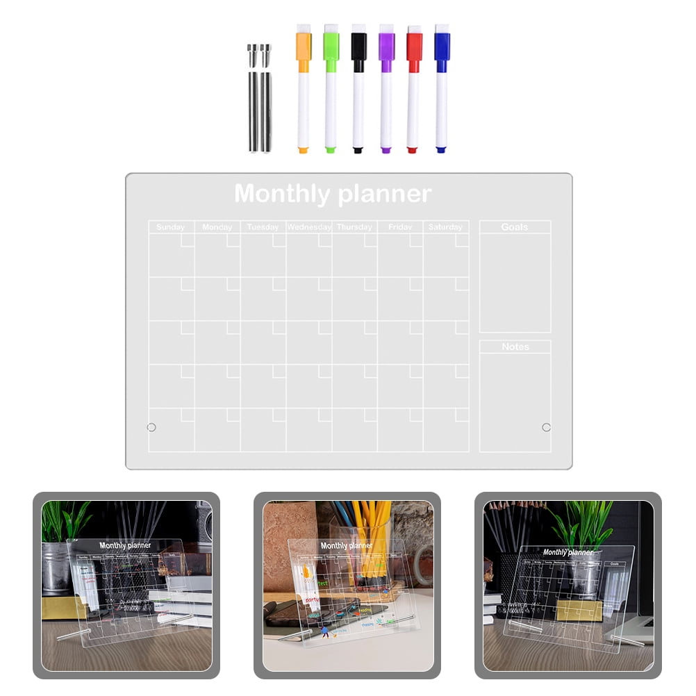 MOKKHNB Transparent Acrylic Memo Board with Pen for Writing Use School ...