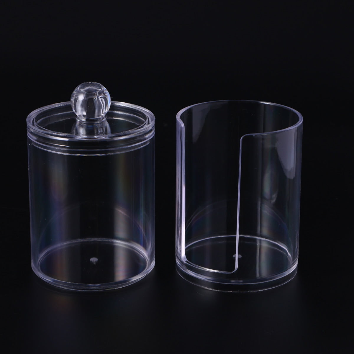 MOKKHNB Transparent Travel Cotton Swab Box 1Pcs Round Organizer Storage ...