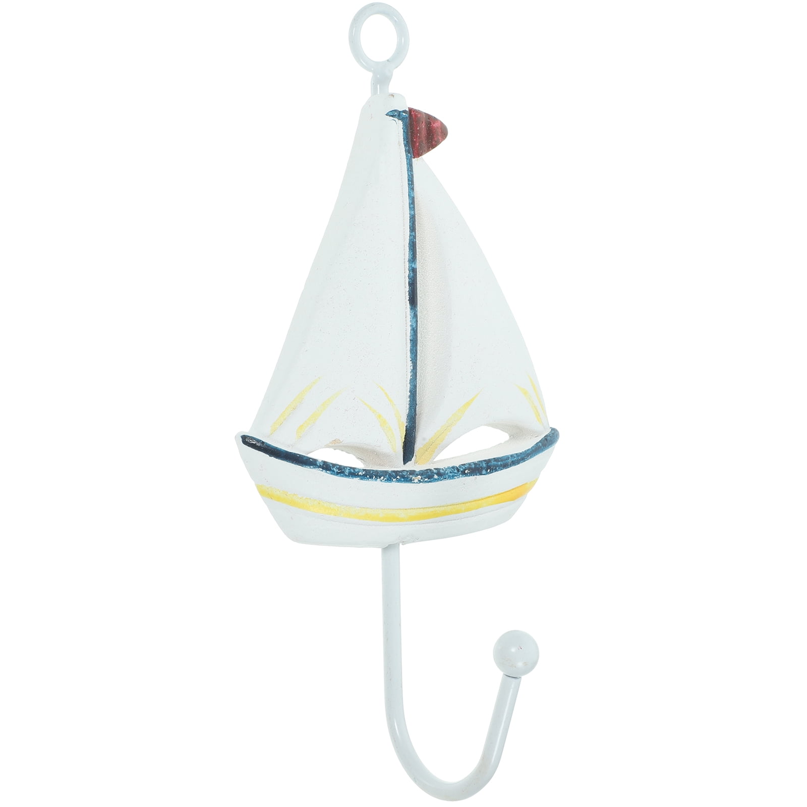 MOKKHNB Wall Hooks Cute 9Piece Set Sailboat Shape Resin Metal Hanging ...