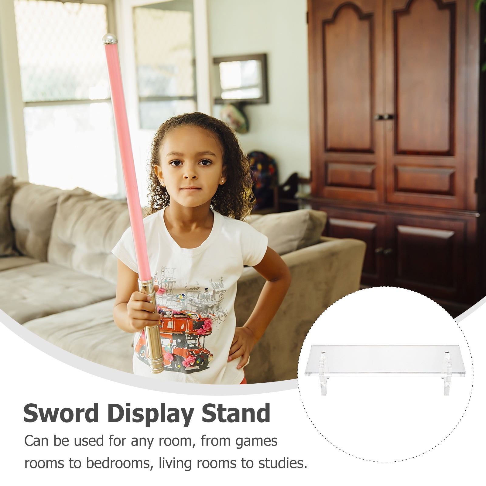 MOKKHNB Wall Mounted Sword Stand Display Stand Transparent Acrylic 1Pcs ...