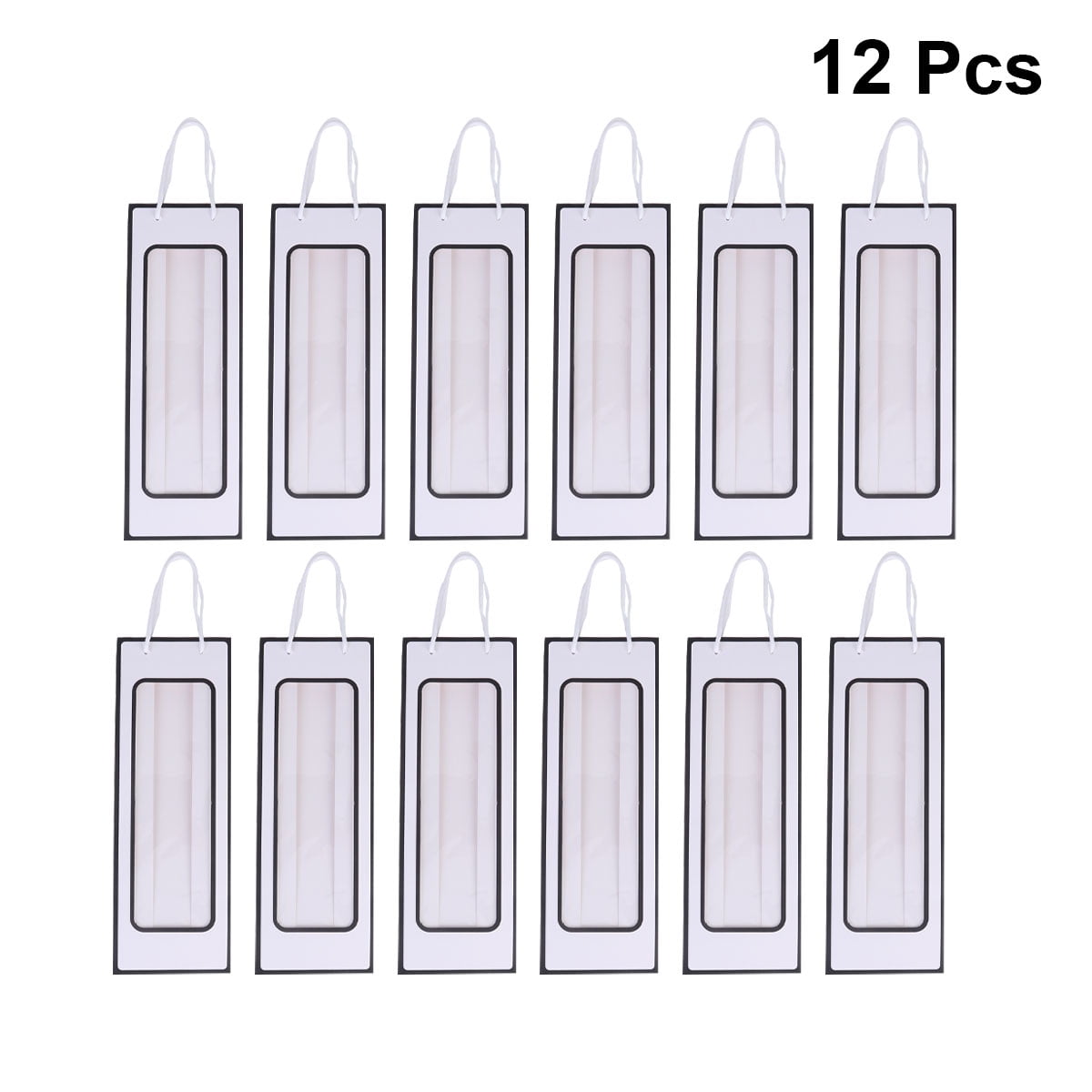 MOKKHNB Kraft Paper Bag White Border 12Pcs 14.2X4.9X3.3in - Walmart.com