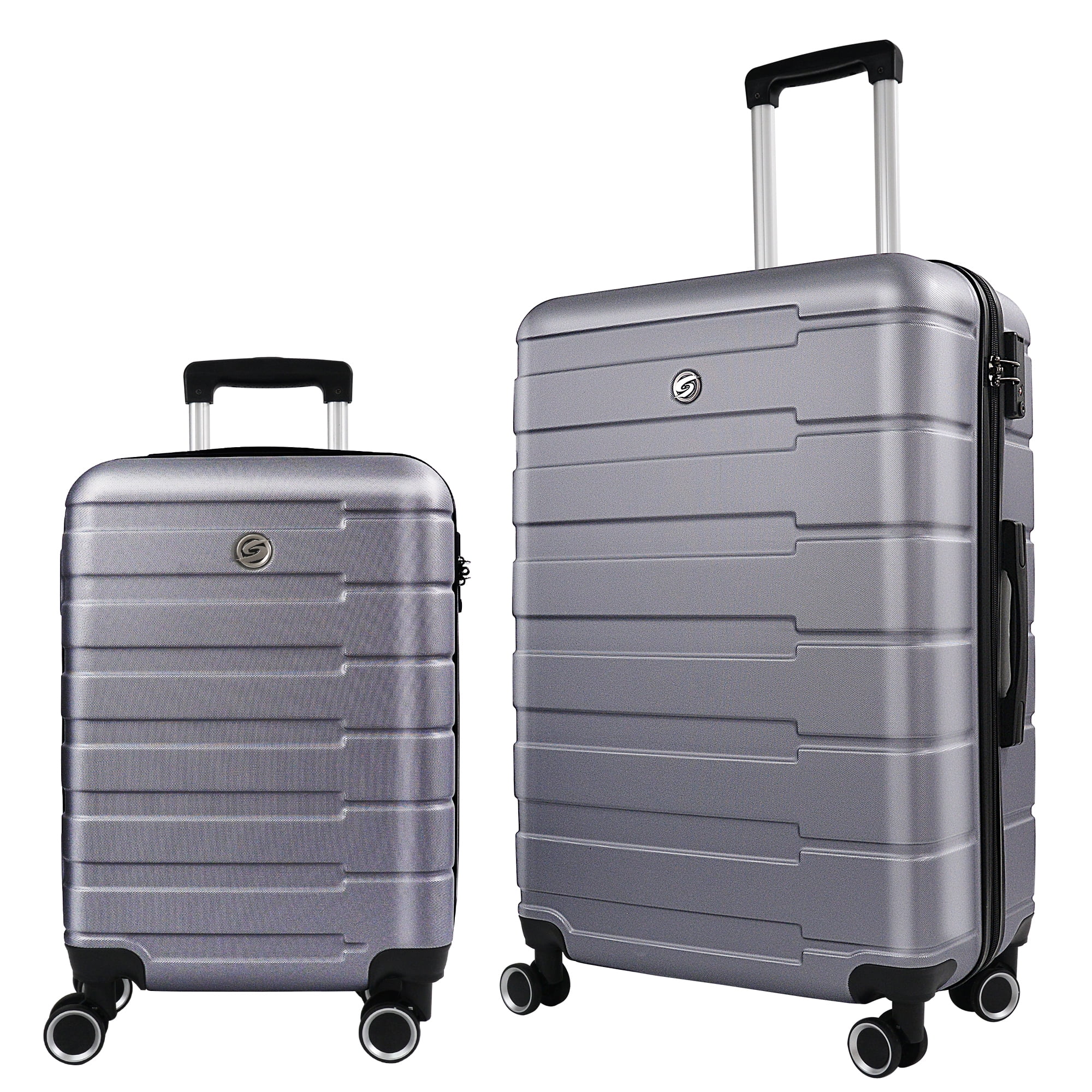 MOKUUD LUGGAGE Grey Luggage Sets 2 Piece, 20 inch 24 inch Carry on ...