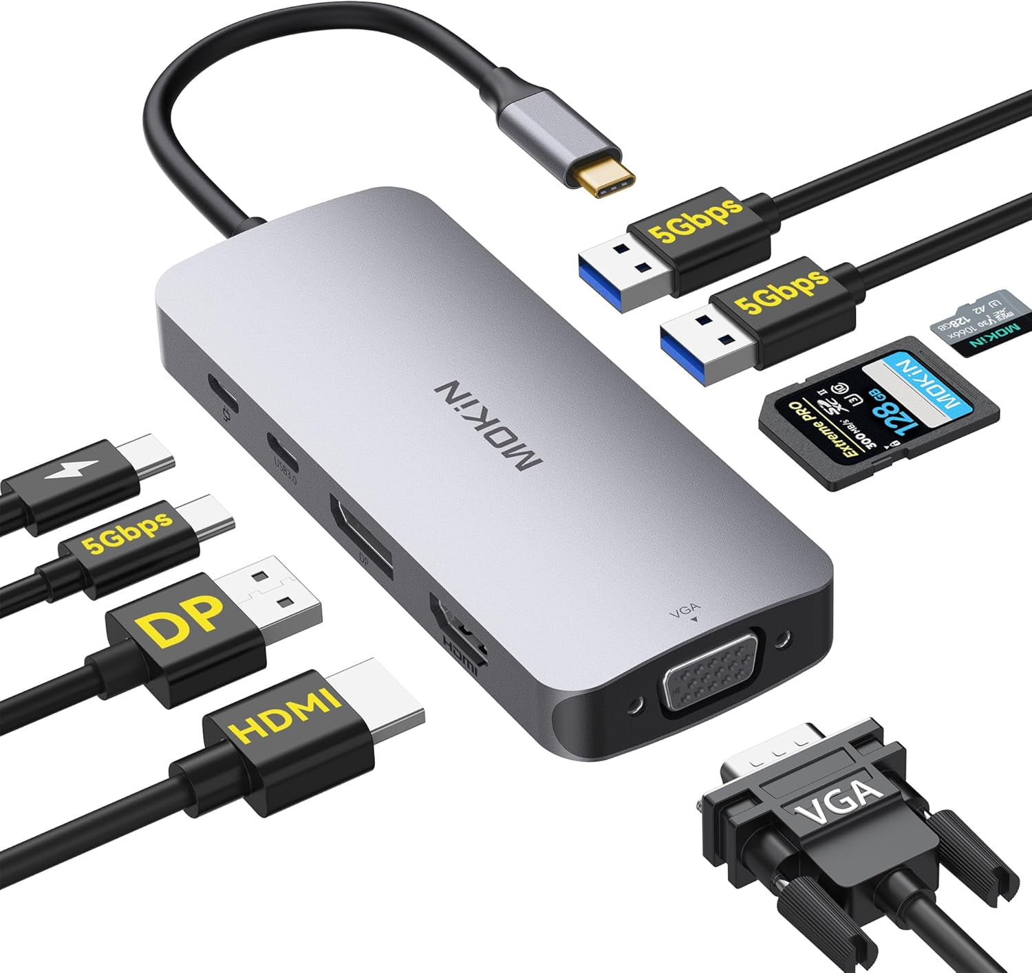 MOKiN USB C Multiport Adapter for MacBook Air/Pro, Mac Dongle, 9 in 1 ...