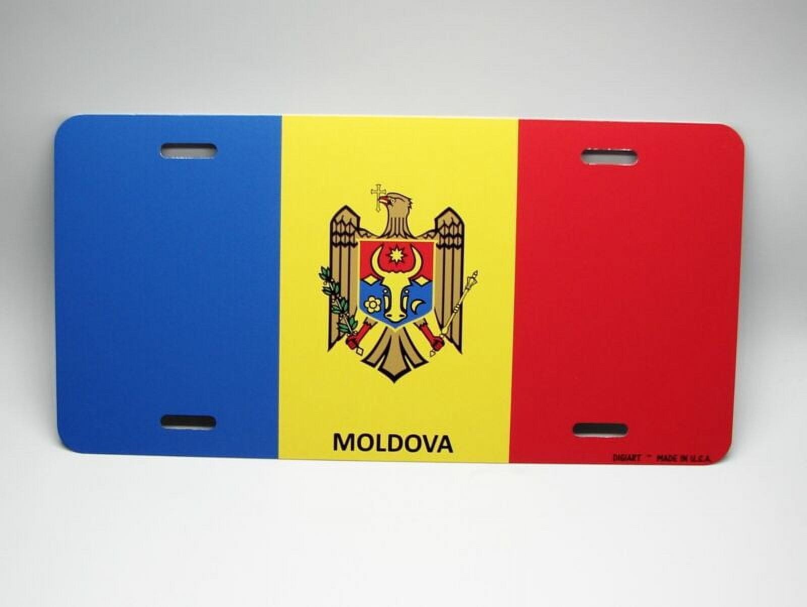 MOLDOVA MOLDAVIAN FLAG METAL CAR NOVELTY LICENSE PLATE AUTO TAG ...