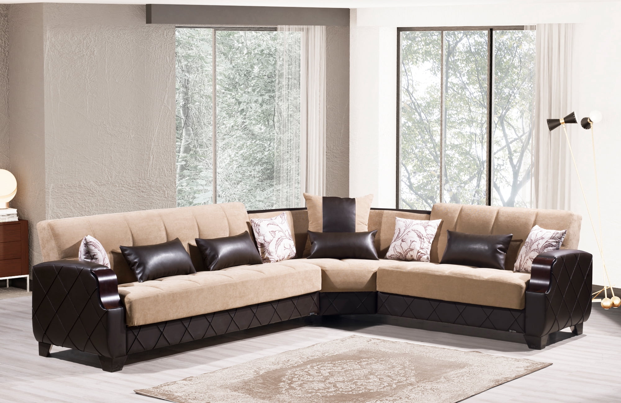 MOLINA SECTIONAL BROWN / BROWN - Walmart.com