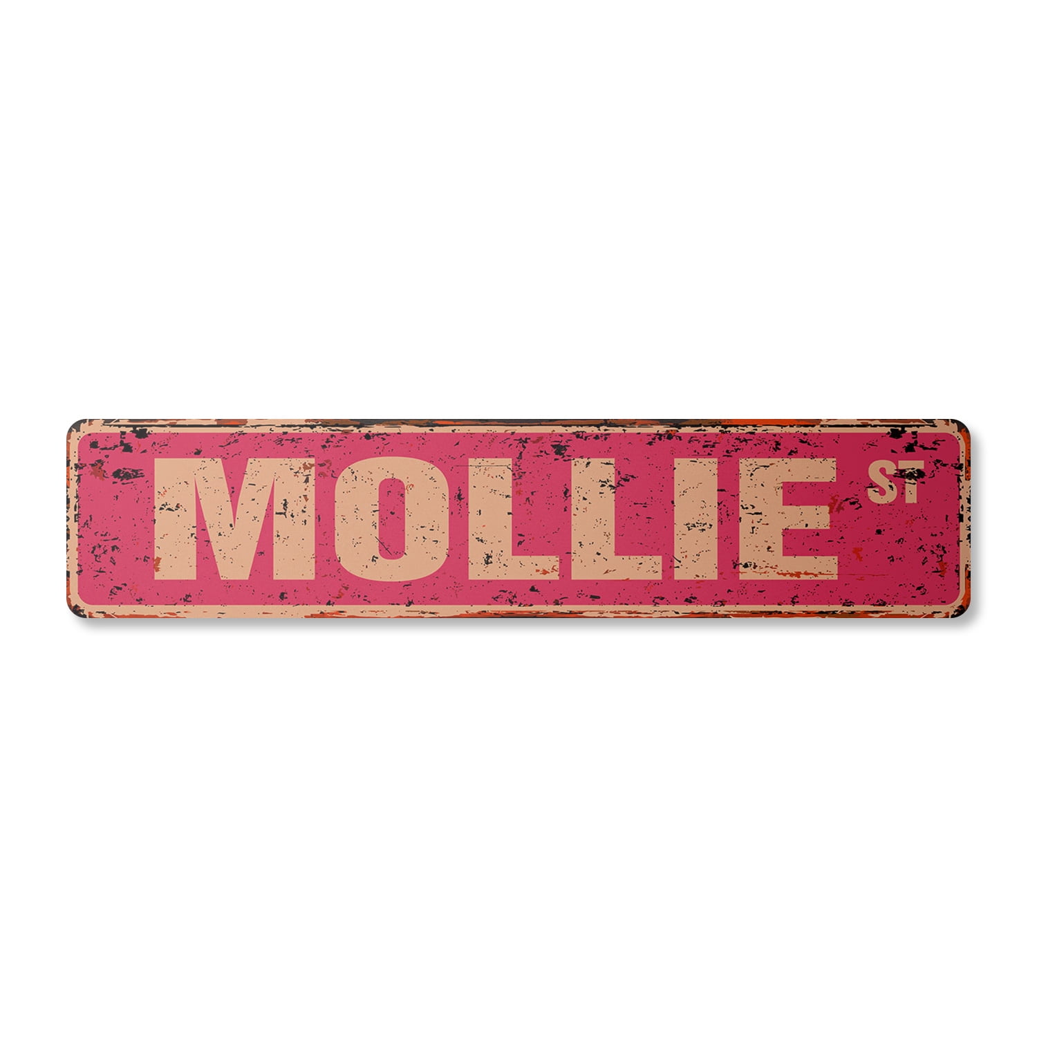 MOLLIE Vintage Plastic Street Sign Childrens Name Room Sign | Indoor ...