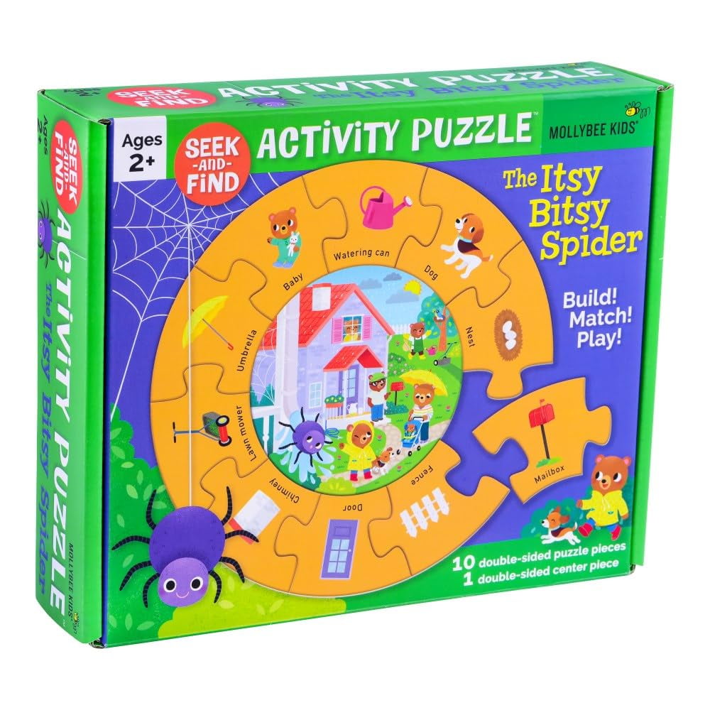 MOLLYBEE Kids The Itsy Bitsy Spider BSL1 Seek and Find Activity Puzzle ...