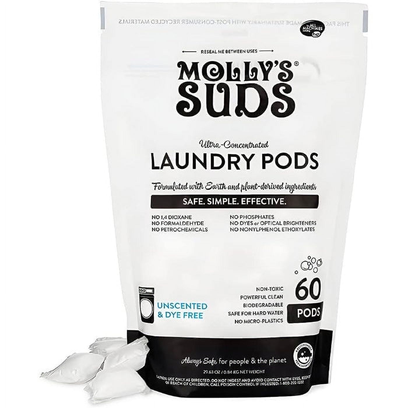 MOLLYS SUDS LAUNDRY PODS PPMT 60CT 29.63 OZ - Pack of 6 - Walmart.com