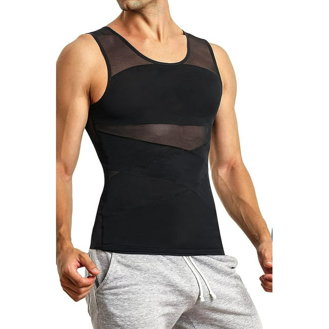 MOLUTAN Men's Compression Tank Top, Slimming Body Shaper Vest ...