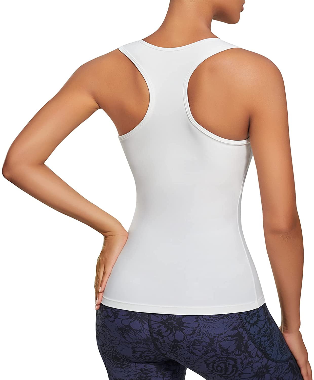 MOLUTAN Workout Tank Tops for Women Built in Bra Racerback Yoga ...