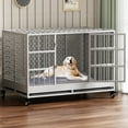 MOLYHOM 48'' Heavy Duty Metal Dog Crate with Wheels, Suitable for Large ...