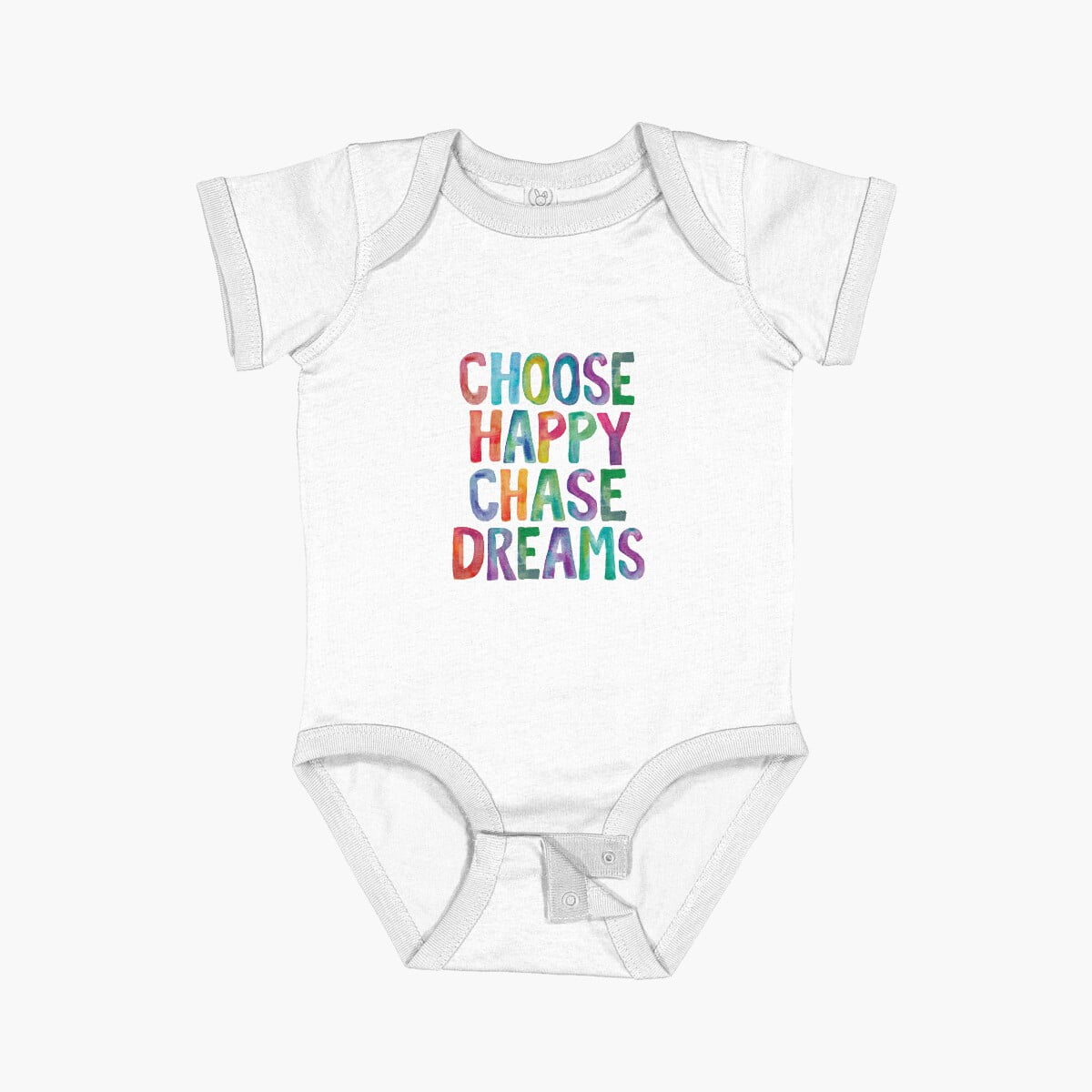 MOM & BABY Choose Happy Chase Dreams in Rainbow Watercolors Short ...