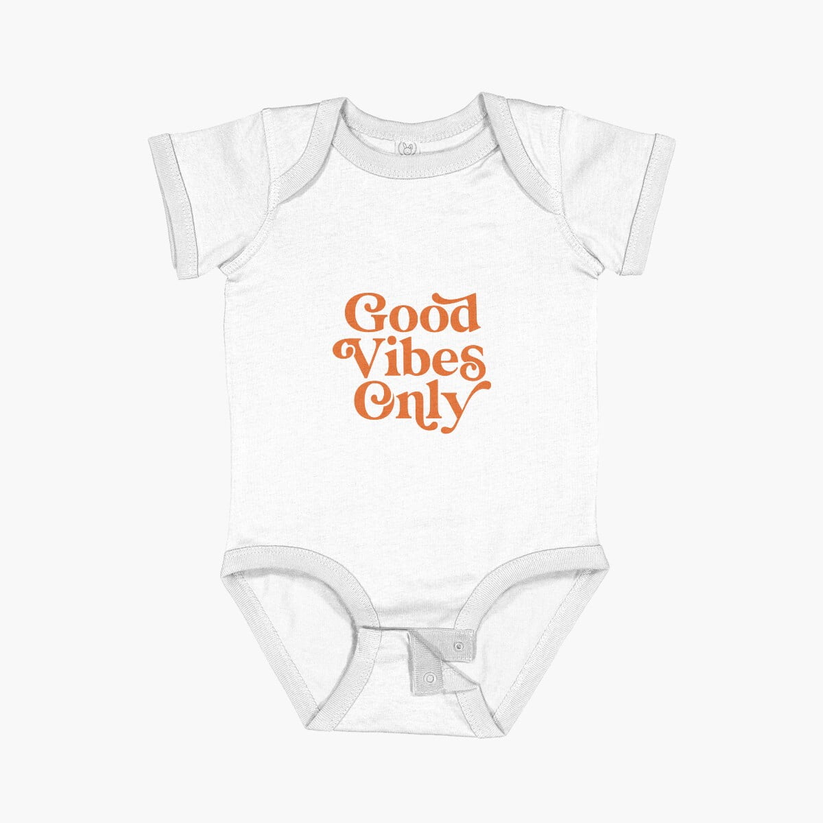 MOM & BABY Good Vibes Only in Peach Fuzz Pantone Short Sleeve Baby One ...