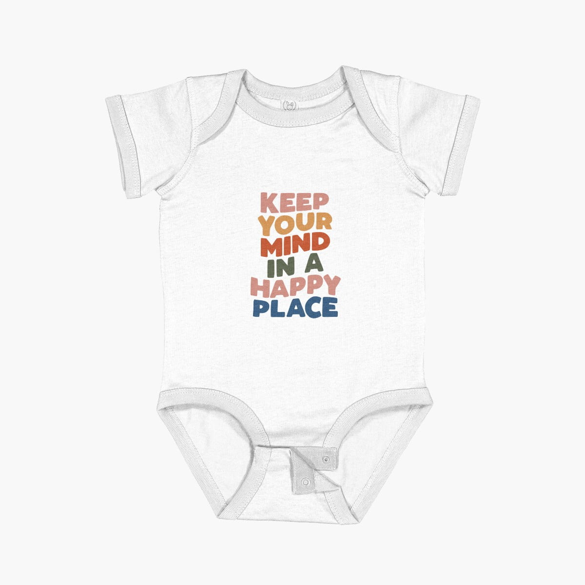 MOM & BABY Keep Your Mind in a Happy Place in peach red green blue ...
