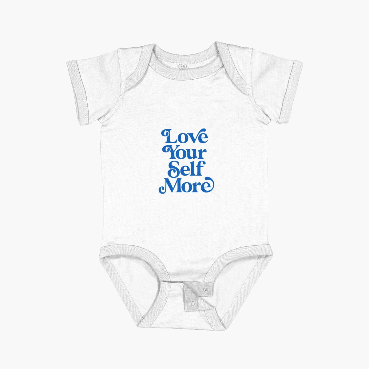 MOM & BABY Love Your Self More in blue peach pink Short Sleeve Baby One ...