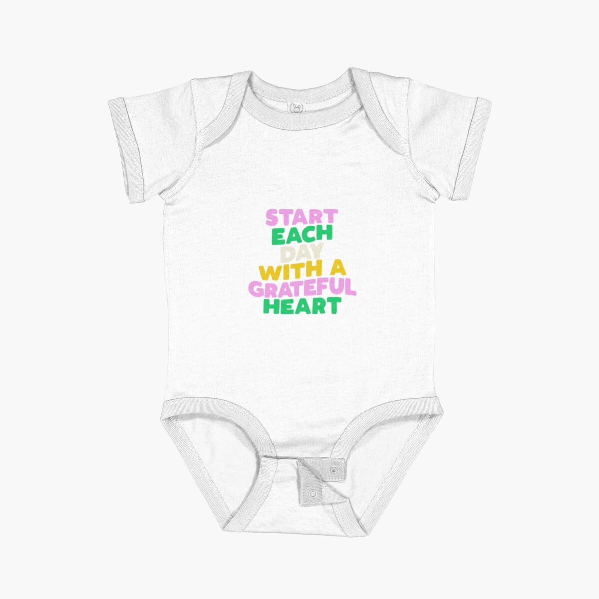 MOM & BABY Start Each Day with a Grateful Heart in blue pink green ...