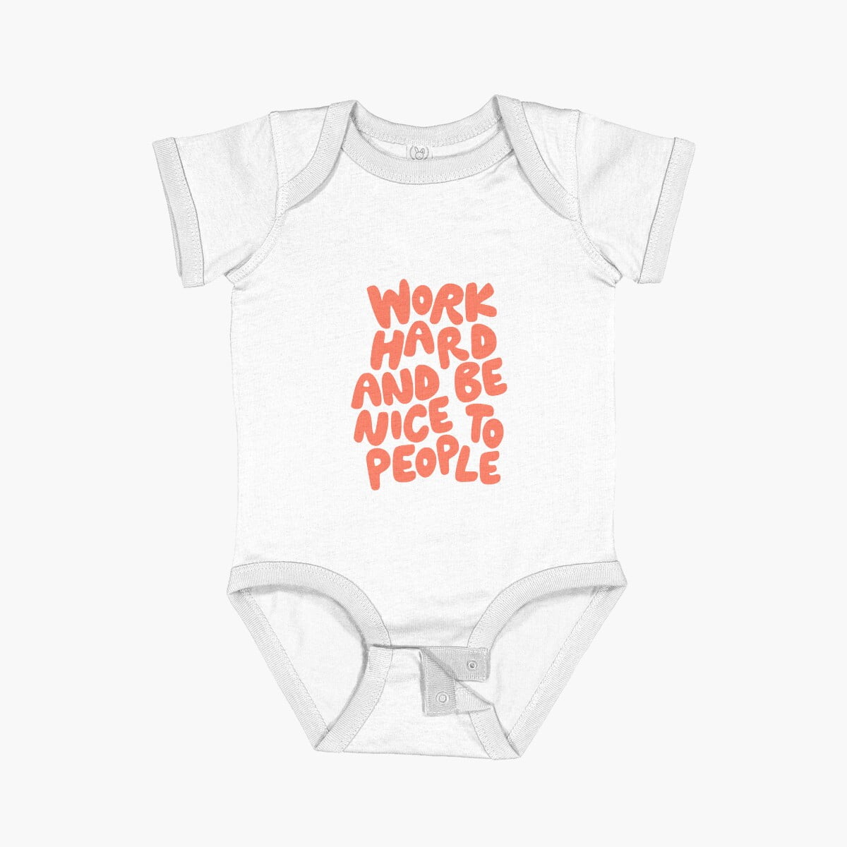 MOM & BABY Work Hard and Be Nice to People in Green and Orange Short ...