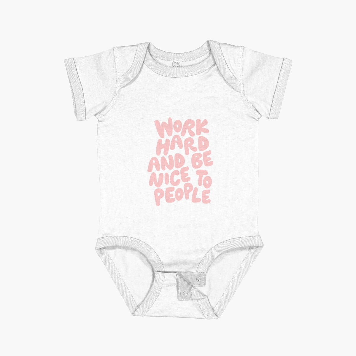 MOM & BABY Work Hard and Be Nice to People in Green and Peach Pink ...
