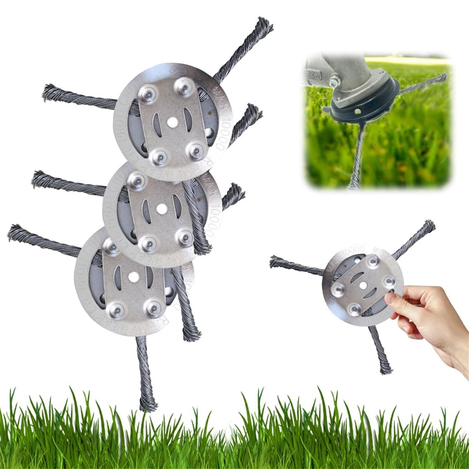 MOMFEI Metal Grass Trimmer Head Replacement,Steel Wire Trimmer Blade ...